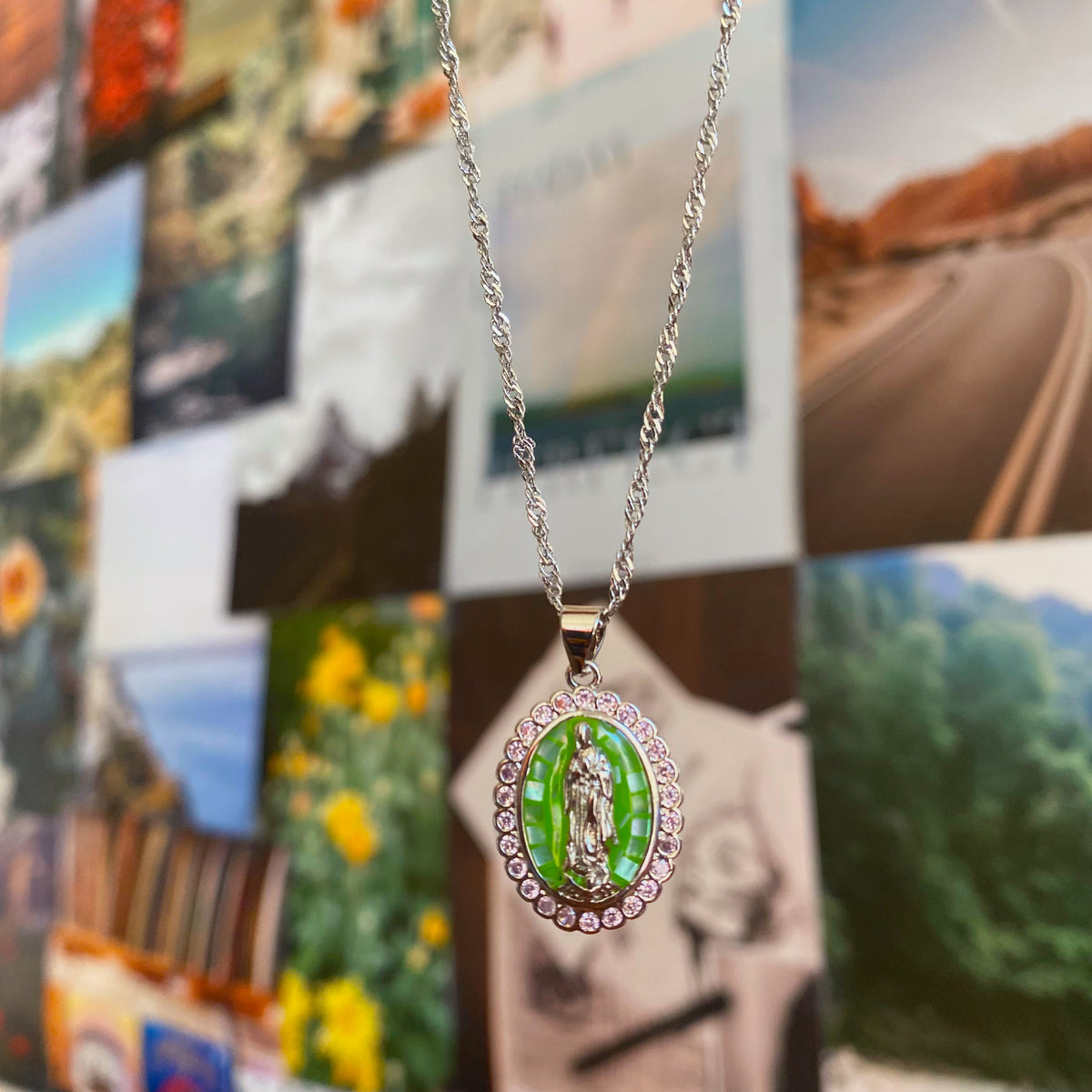 silver and green virgin mary – moonbloomer